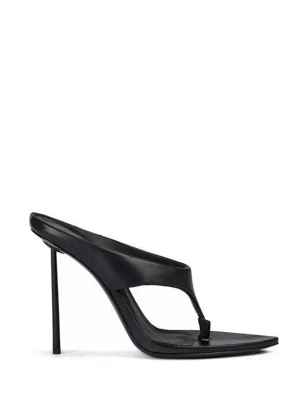LE SILLA Gisele Leather Thong Sandals - Black