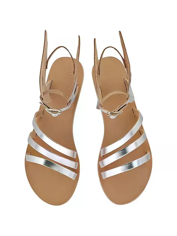 ANCIENT GREEK SANDALS Ikaria Winged Strap Sandals - Silver