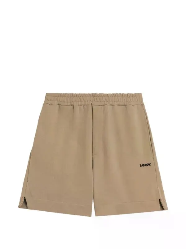BARROW Logo Print Shorts - Brown