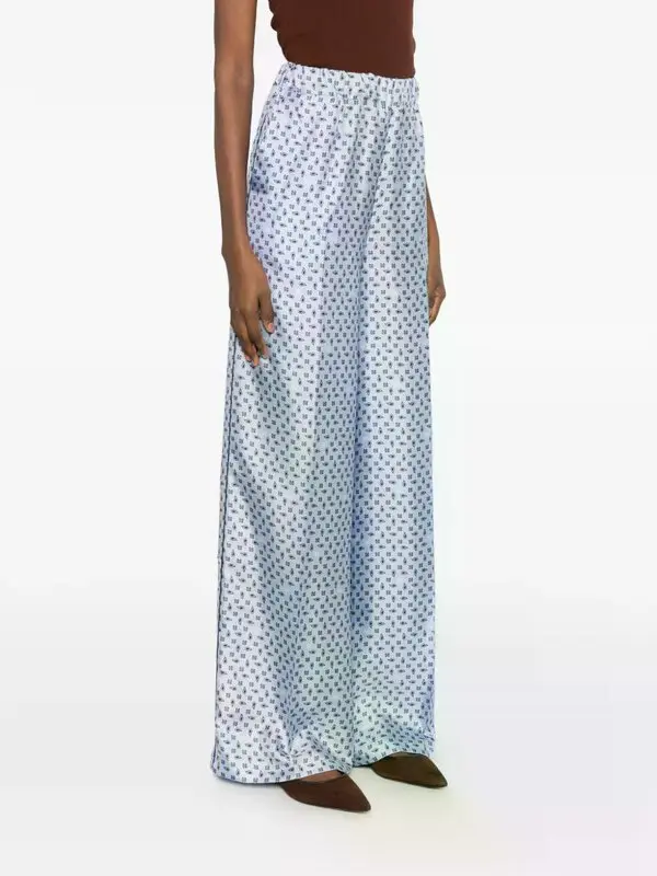 Max Mara X E. Marinella Printed Wide-leg Trousers - Blue
