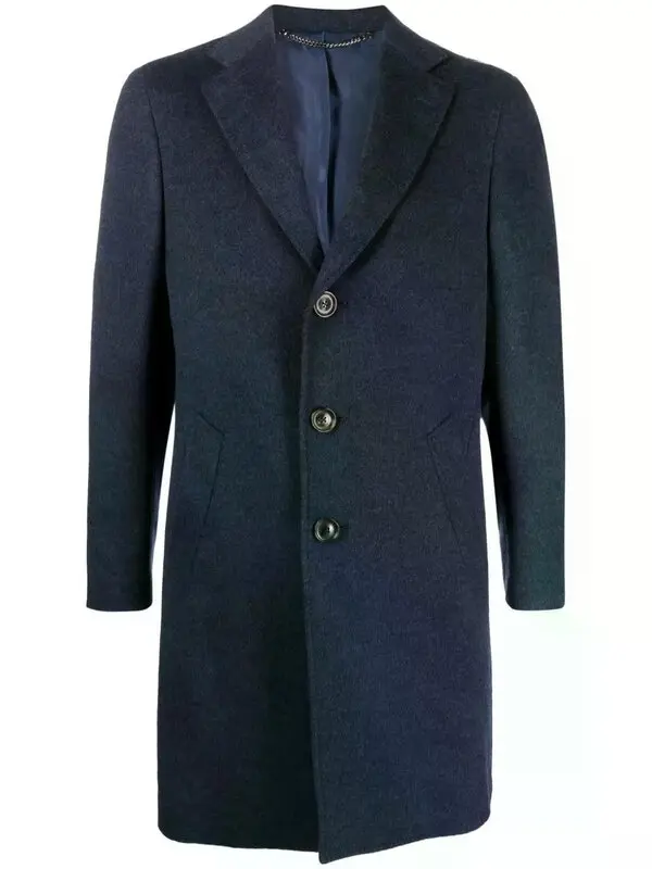 Canali Single-breasted Wool-blend Peacoat