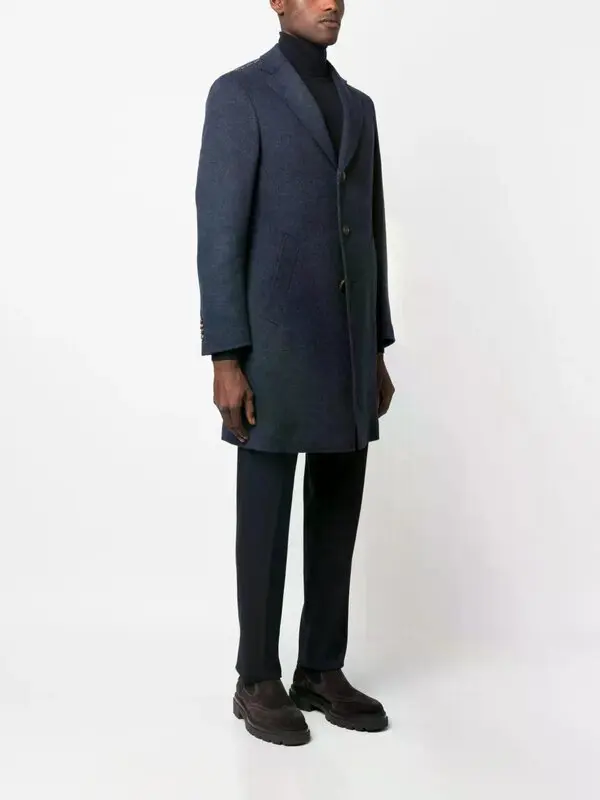 Canali Single-breasted Wool-blend Peacoat