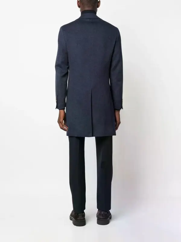 Canali Single-breasted Wool-blend Peacoat