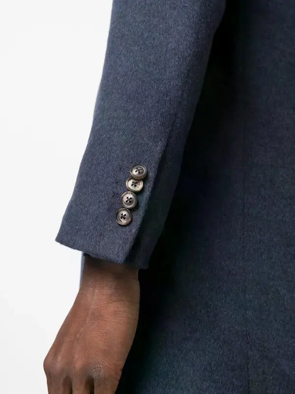 Canali Single-breasted Wool-blend Peacoat