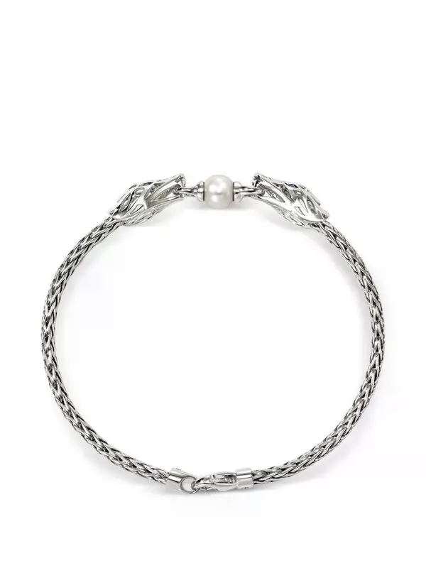 John Hardy Sterling Naga Pearl And Blue Sapphire Bracelet