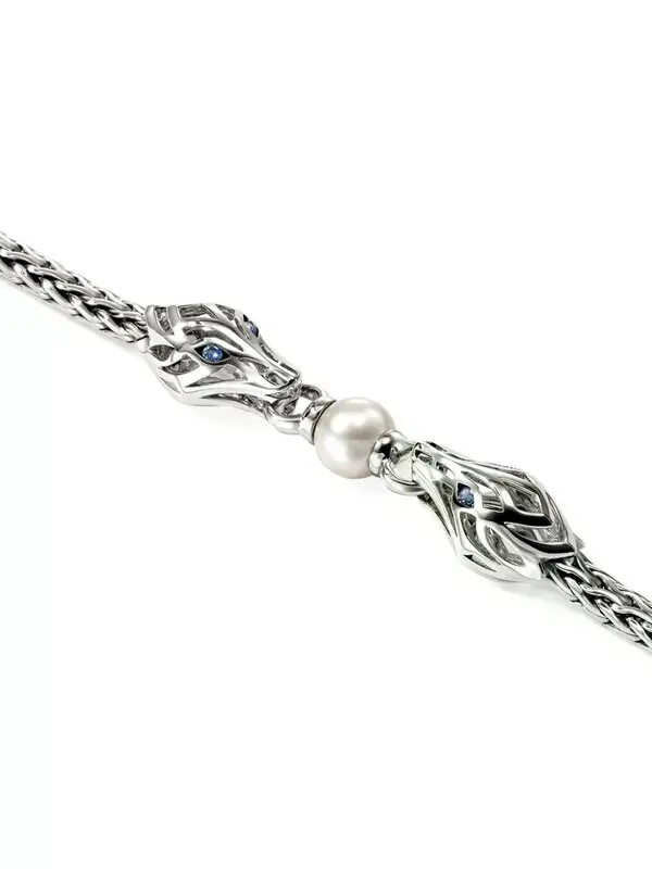 John Hardy Sterling Naga Pearl And Blue Sapphire Bracelet