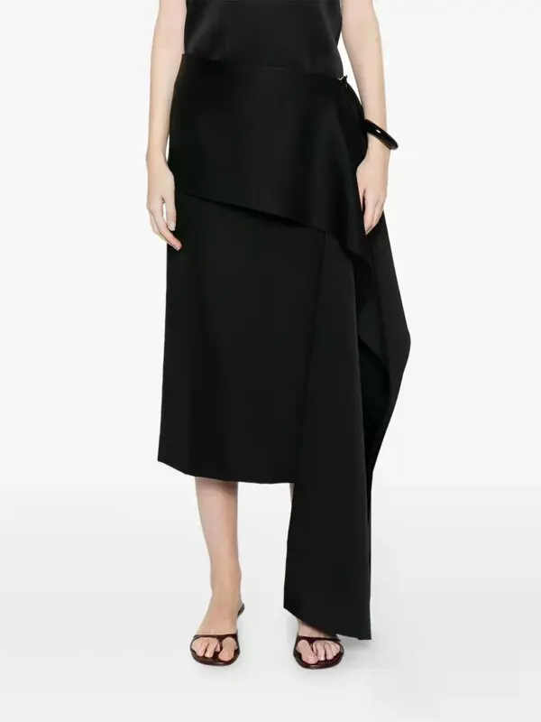 Carven Asymmetric Draped Midi Skirt