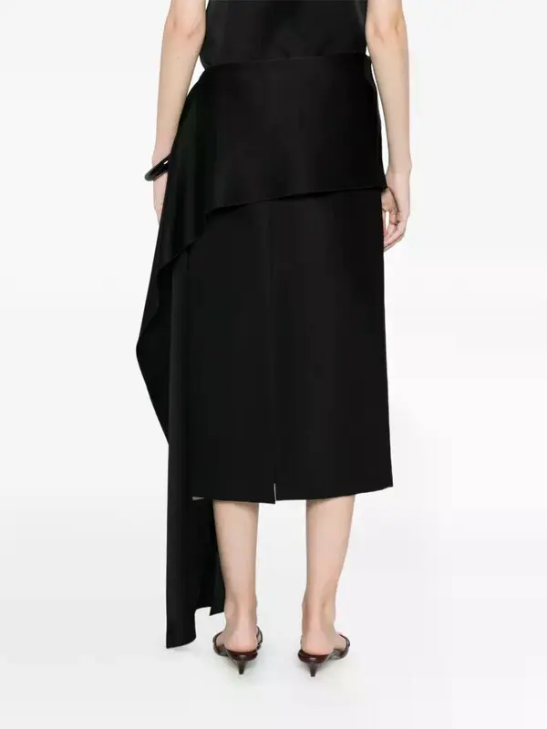 Carven Asymmetric Draped Midi Skirt