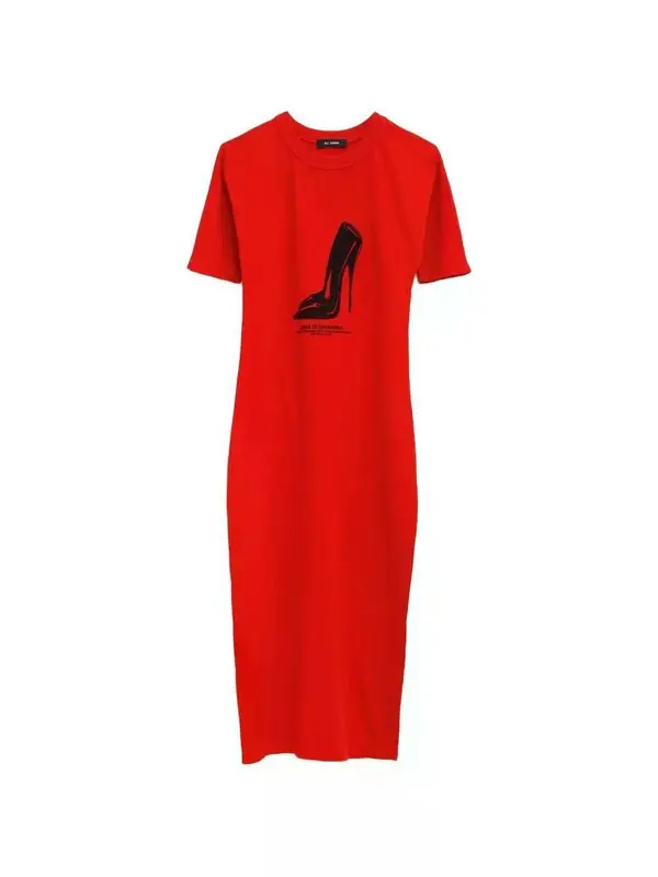 WILLY CHAVARRIA Printed T-shirt Dress - Red