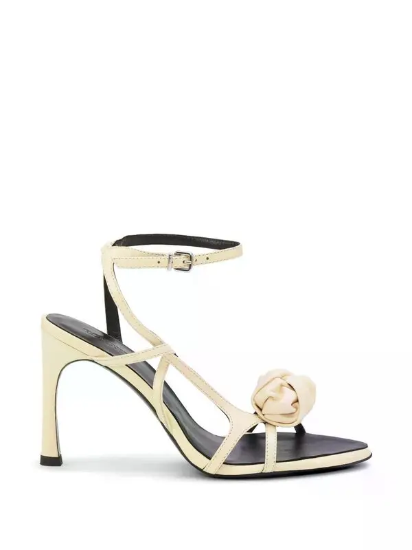 ROTATE BY BIRGER CHRISTENSEN Yellow Leather Knot Detail Sandals - Neutrals