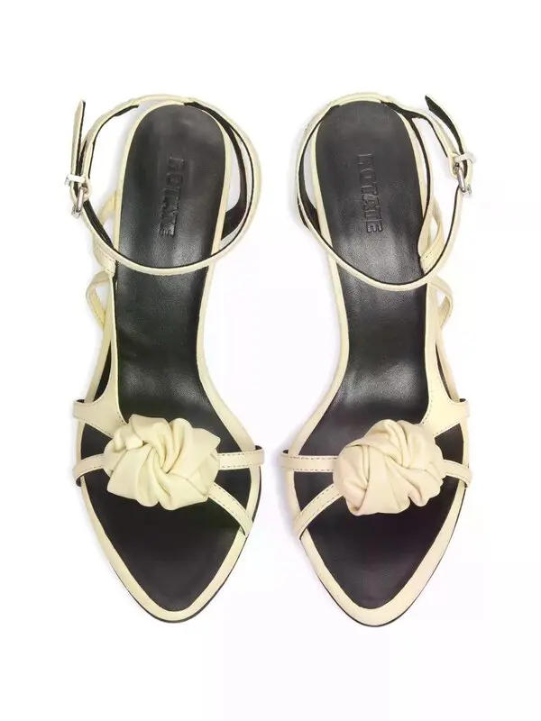 ROTATE BY BIRGER CHRISTENSEN Yellow Leather Knot Detail Sandals