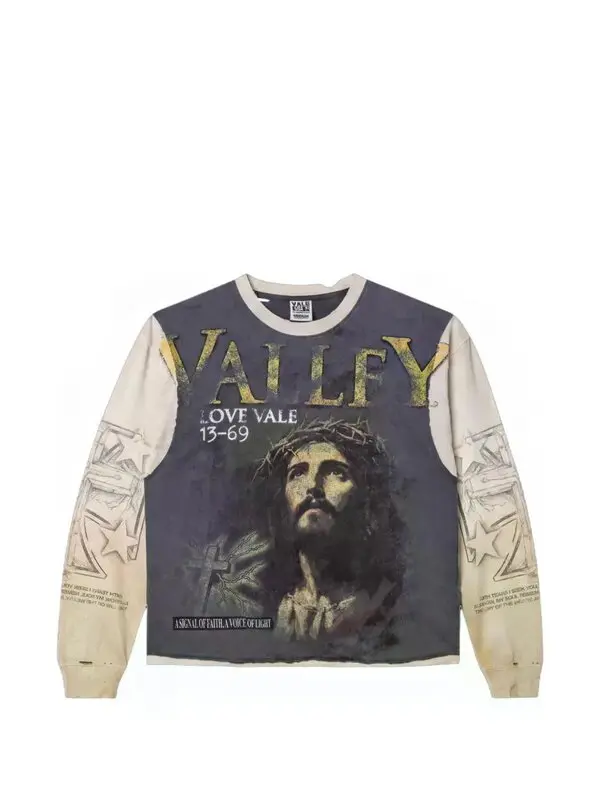 VALE FOREVER Graphic Print Pullover - Grey