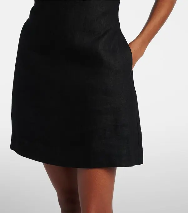 Posse Alice Linen Mini Dress - Black