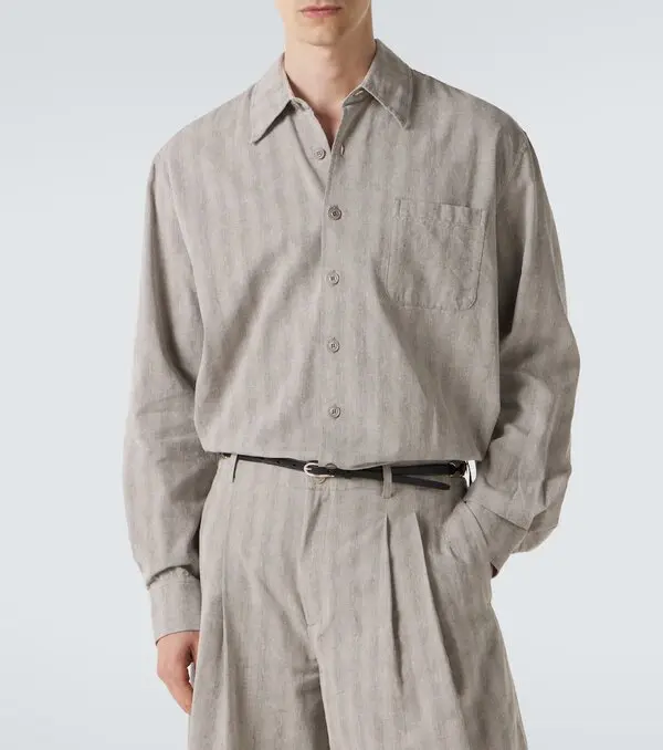 Our Legacy Above Striped Cotton And Linen-blend Shirt