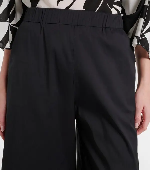Max Mara Cropped Cotton-blend Wide-leg Trousers
