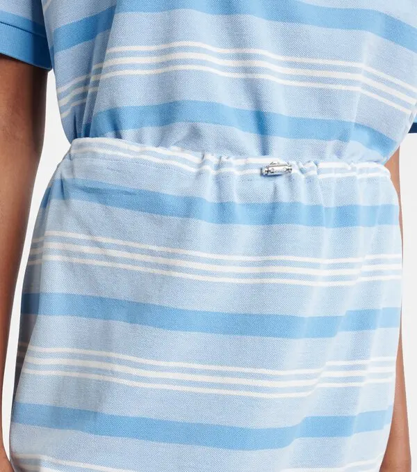 Prada Striped Cotton Piqué Pencil Skirt - Blue