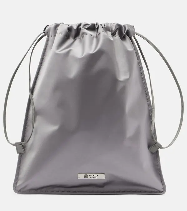 Prada Wish Satin Pouch - Grey