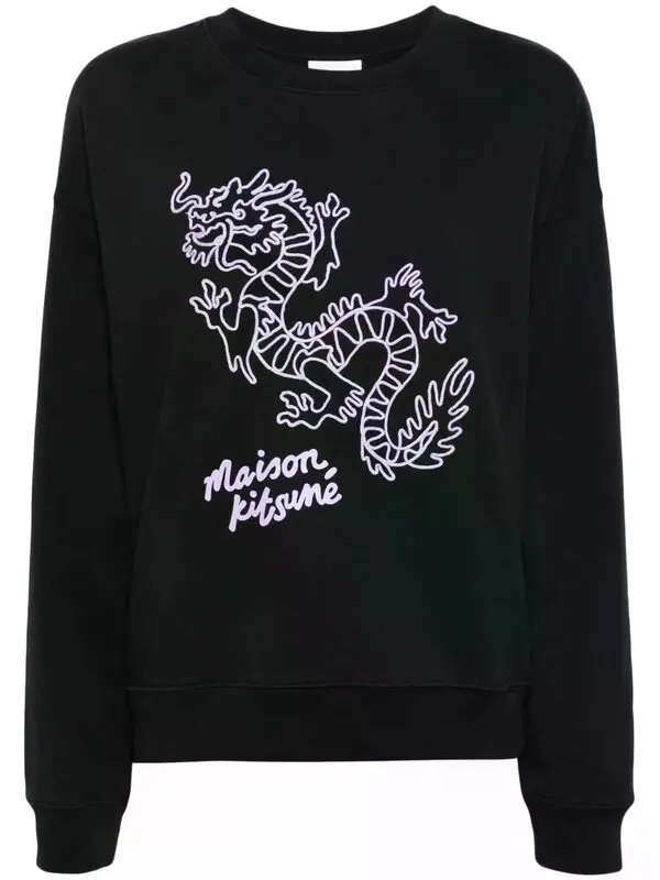 Maison Kitsuné Embroidered Dragon Crewneck Sweatshirt