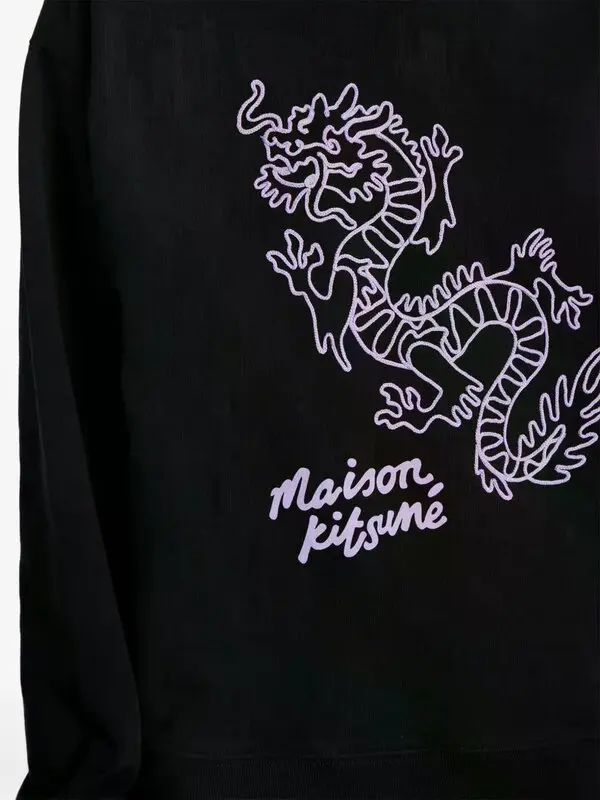 Maison Kitsuné Embroidered Dragon Crewneck Sweatshirt