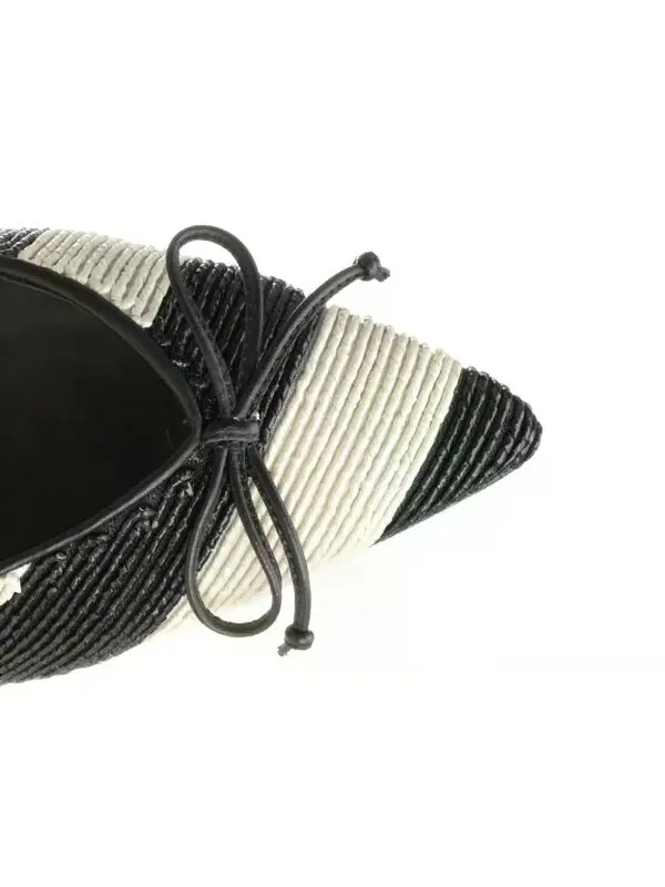 Jacquemus The Tourni Striped Faux-raffia Heeled Pumps - Black