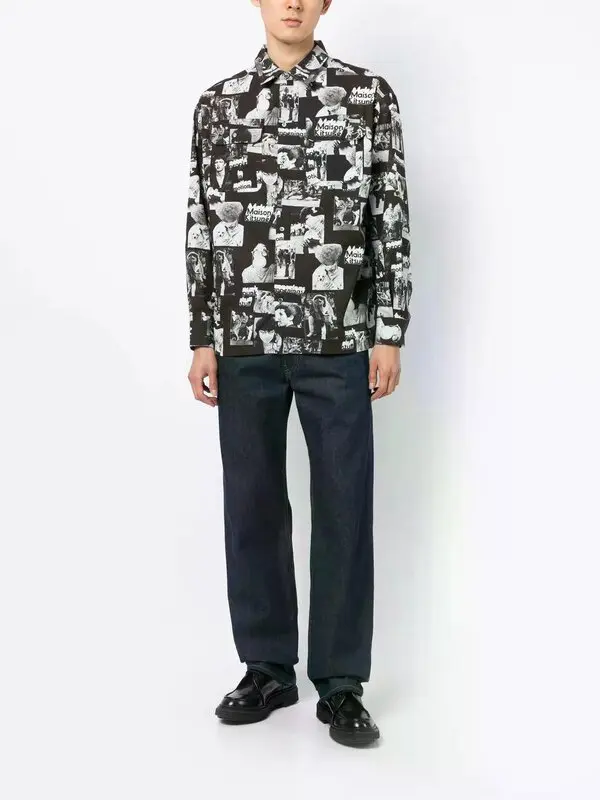 Maison Kitsuné Graphic-print Cotton Shirt