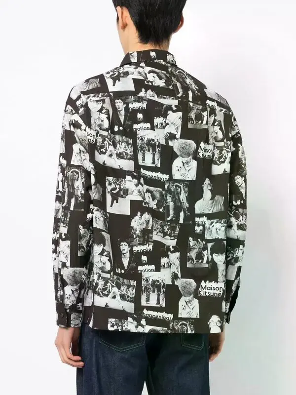 Maison Kitsuné Graphic-print Cotton Shirt