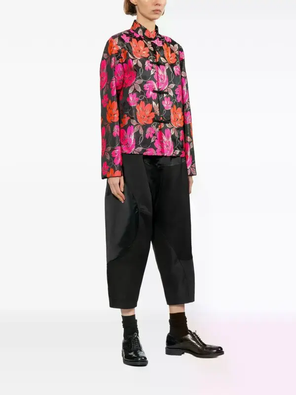 Comme Des Garçons Floral Jacquard Jacket - Black