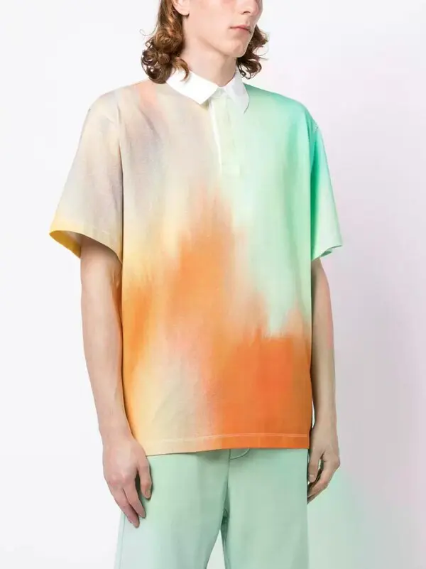 Maison Kitsuné Abstract-print Polo Shirt