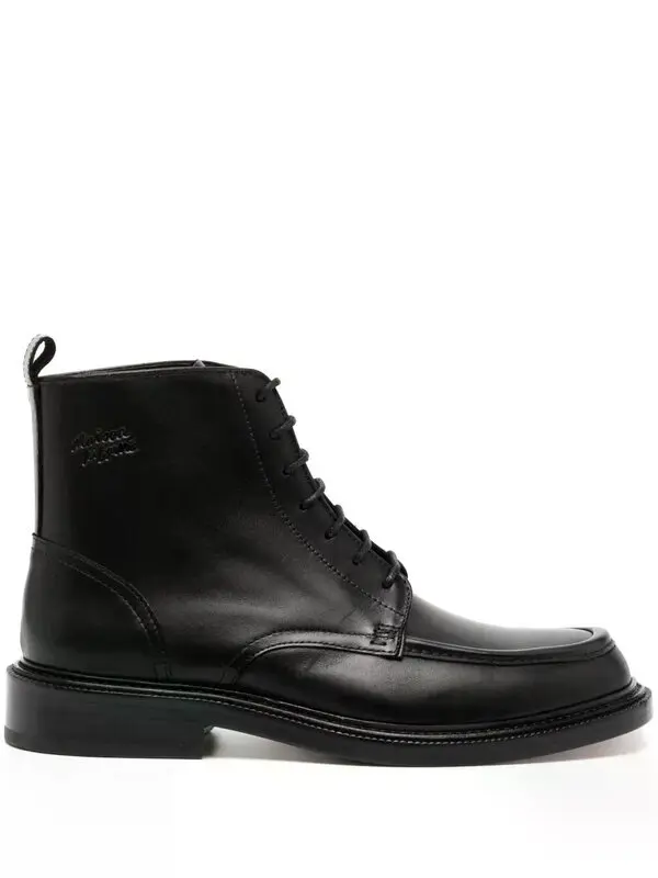 Maison Kitsuné Leather Lace-up Boots