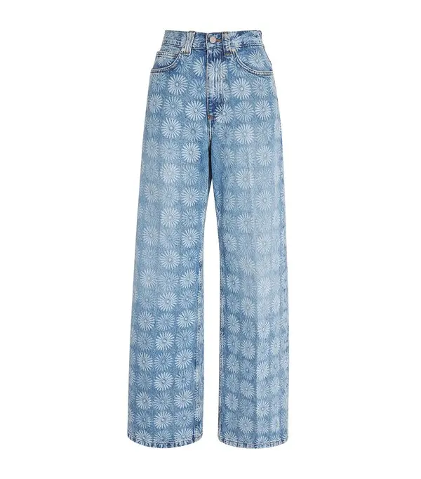 Sandro Floral Wide-leg Jeans