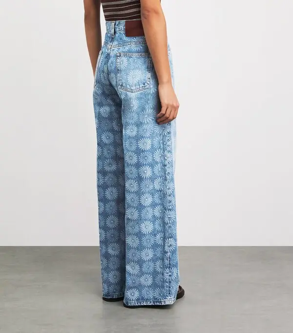 Sandro Floral Wide-leg Jeans