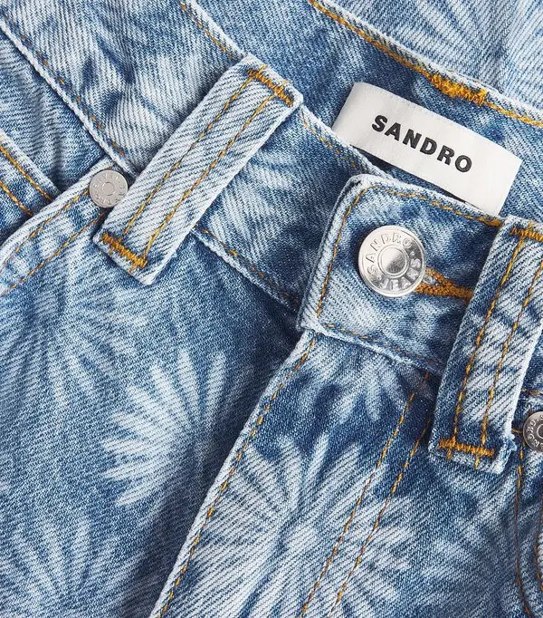 Sandro Floral Wide-leg Jeans