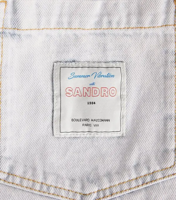 Sandro Washed Denim Bermuda Shorts - Blue