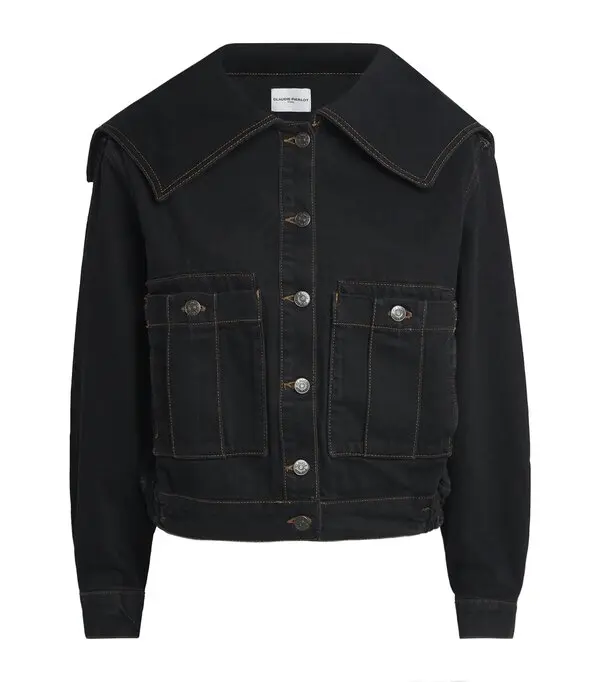 Claudie Pierlot Sailor Collar Denim Jacket - Black