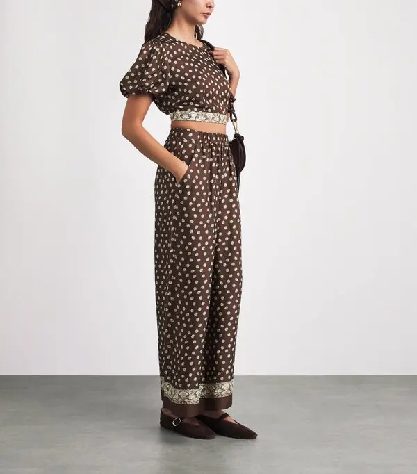 Claudie Pierlot Printed Wide-leg Trousers