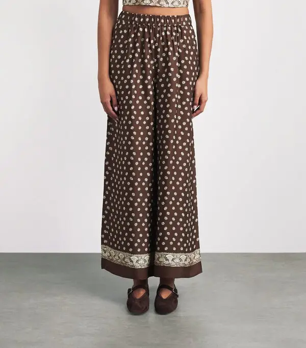 Claudie Pierlot Printed Wide-leg Trousers
