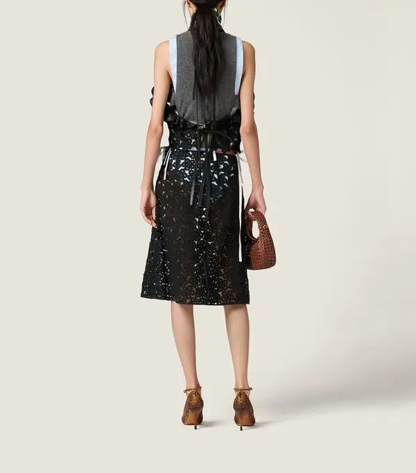 Miu Miu Cotton Macramé Mini Skirt