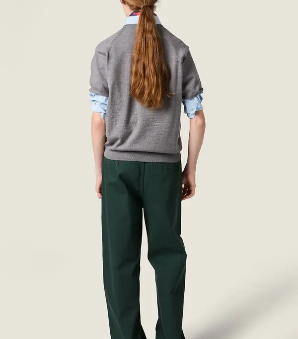 Miu Miu Wool Logo V-neck Pullover