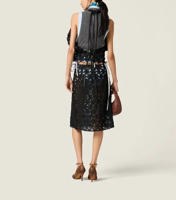 Miu Miu Cotton Macramé Pinafore Top