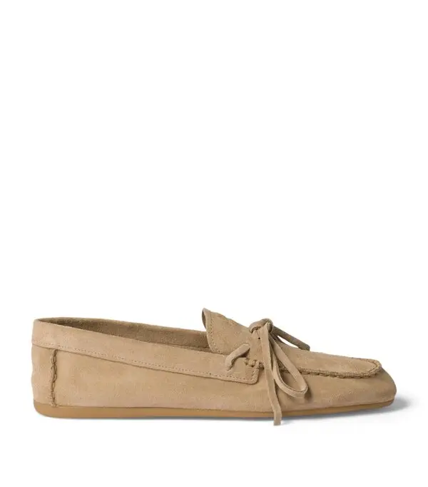 Miu Miu Suede Loafers - Neutral