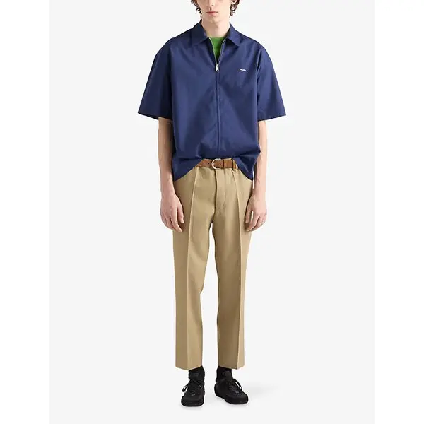 Prada Short-sleeved Technical Cotton Shirt - Blue