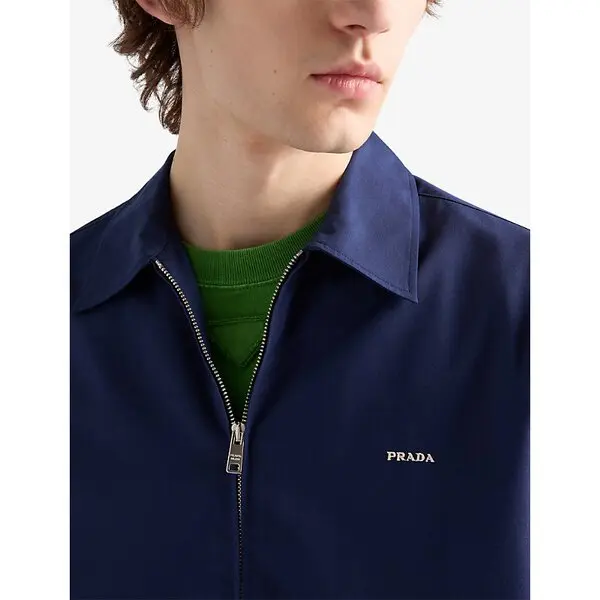 Prada Short-sleeved Technical Cotton Shirt - Blue