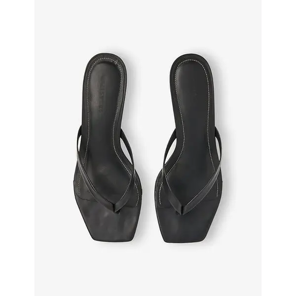 Whistles Leather Kitten-heel Mules