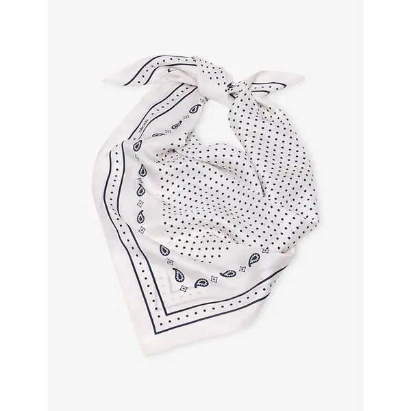 Maje Polka Dot-print Silk-twill Scarf - Ecru
