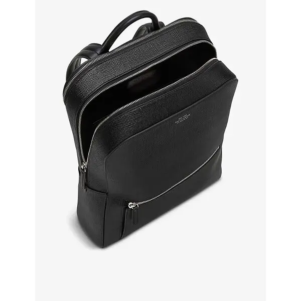 Smythson Panama Zip-around Leather Backpack - Black