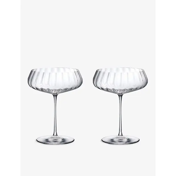 NUDE Round Up Set Of Two Coupe Glasses - Clear