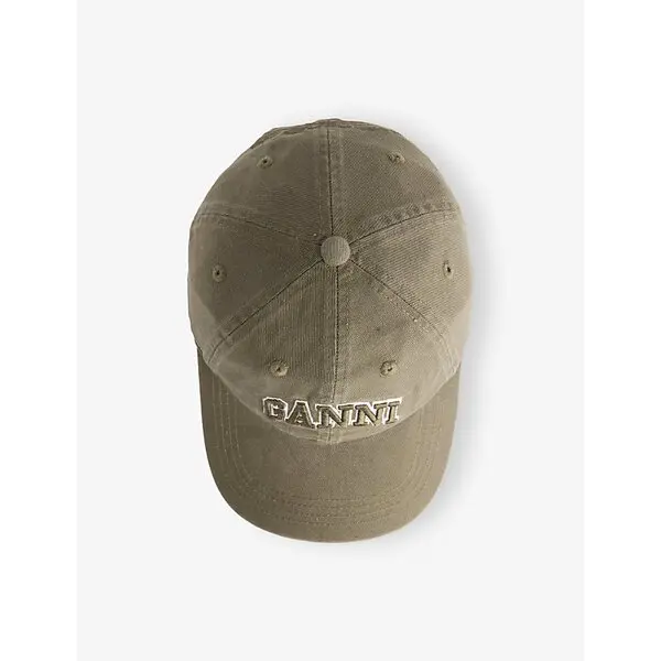 GANNI Washed Logo-embroidered Cotton-canvas Cap