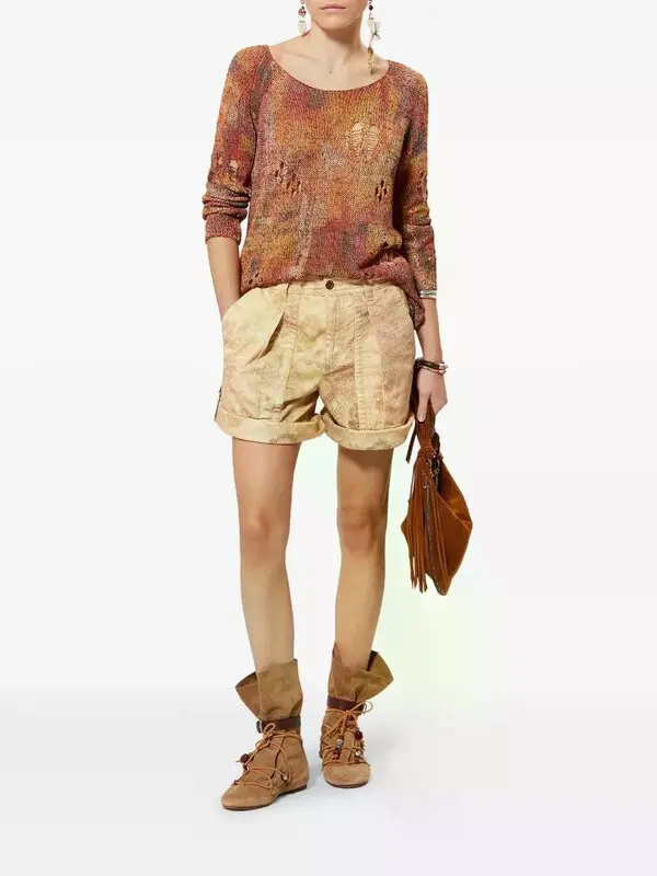 Isabel Marant Étoile Calissy Abstract-print Denim Shorts