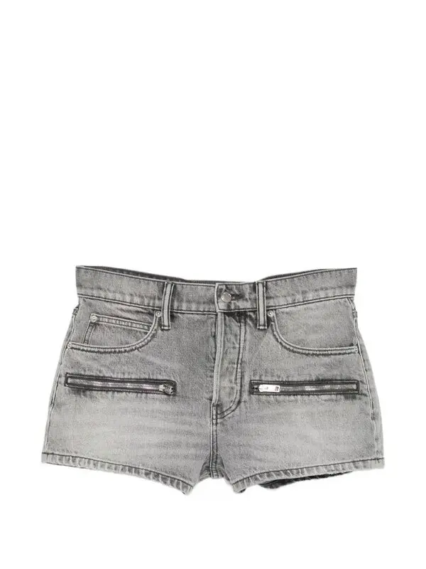 Alexander Wang Zip-pocket Denim Shorts - Grey