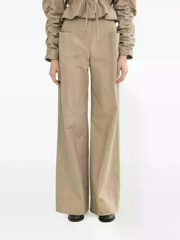 NISSA Wide Leg Pinstripe Trousers